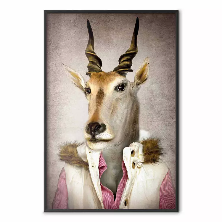 Print Antilopen Jessica - porträtt av djur med mänsklig kropp - bimago