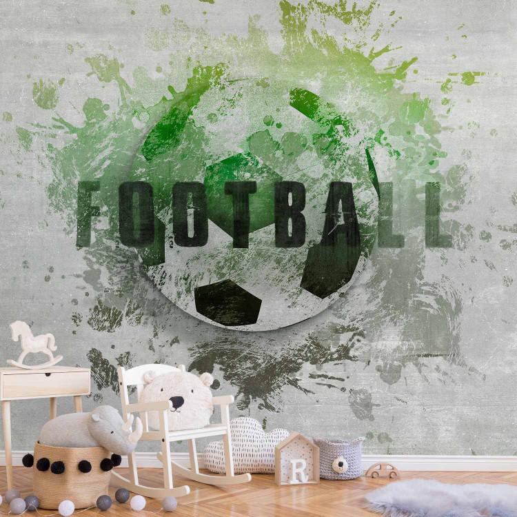 Fototapet Fotboll är mitt intresse - röd motiv med fotboll och engelsk ...